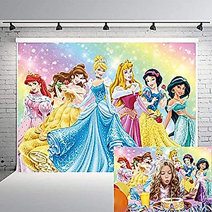Princess Theme Photography Backdrop Princess Girls Dream Birthday Party Decoration Fantasy Princess Birthday Banner 7x5ft