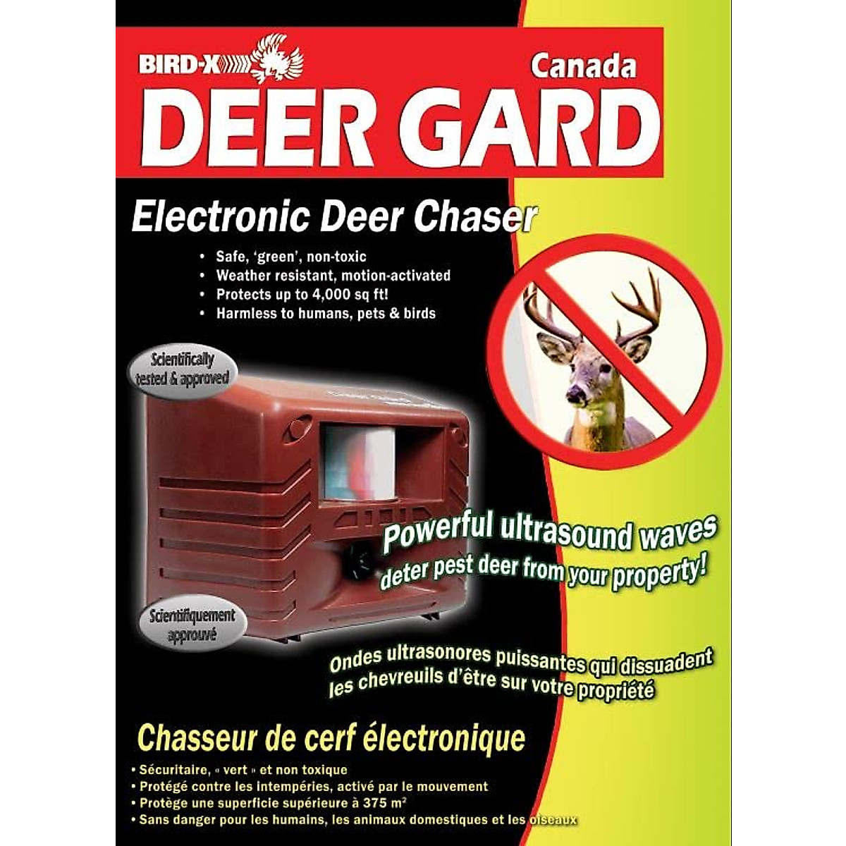 Bird-X Deer Gard Ultrasonic Motion-Activated, Covers 4,000 sq. ft.
