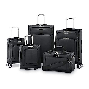 Samsonite Solyte DLX Softside Expandable Luggage with Spinner Wheels, Midnight Black, Checked-Large 29-Inch