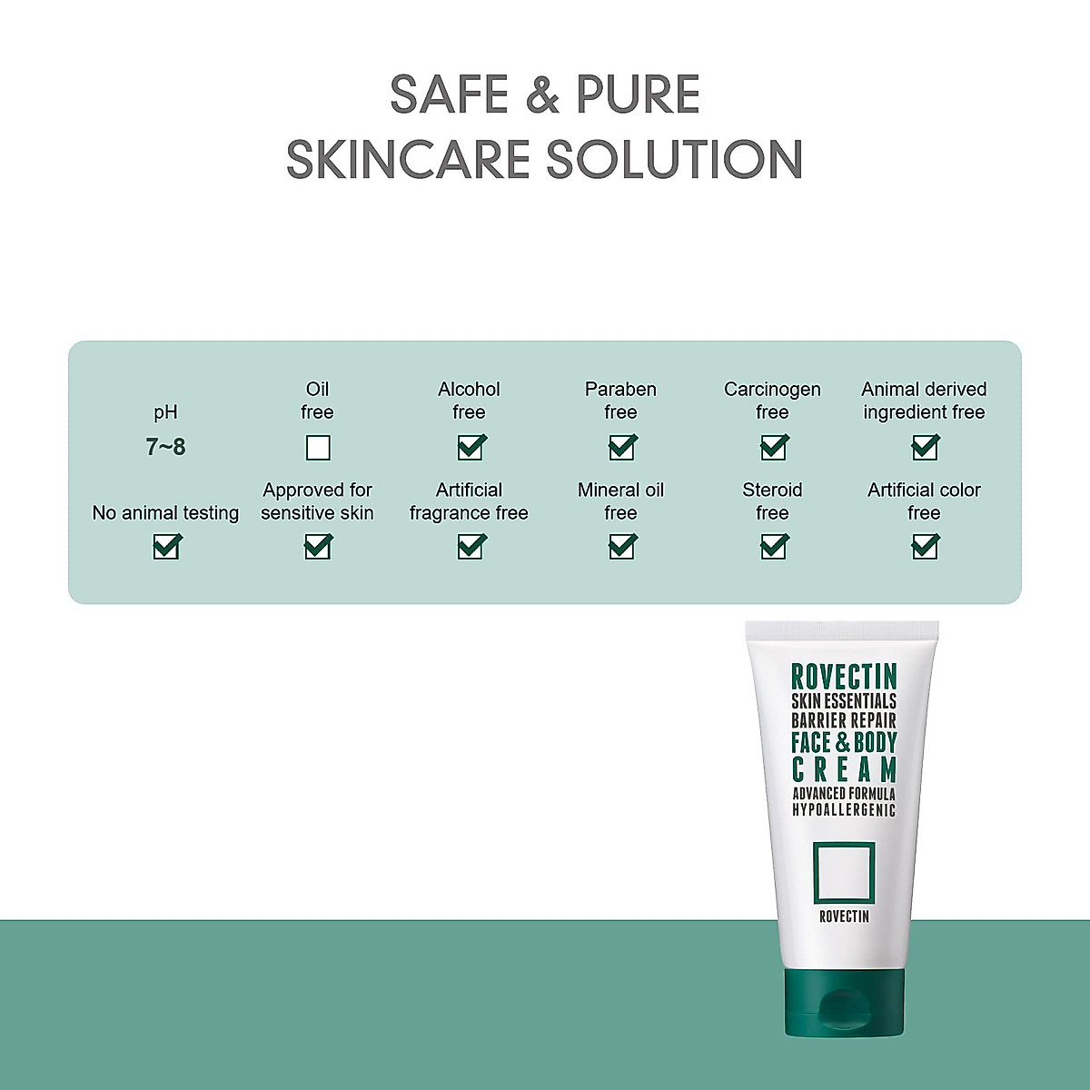 ROVECTIN Barrier Repair Moisturizing Cream - Intense Panthenol Cream for Face and Body | Ceramide Lotion Moisturizer | Anti-Aging with Astaxanthin | Hypoallergenic, Vegan, Korean Skincare (6.1 fl oz)