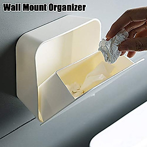 BiJun Qtip Holder Wall Mount, Cotton Swab Storage Box, for Cotton Balls,Cotton Swabs,Q-Tips,Cotton Rounds,Makeup Pads Storage Canister, for Bathroom, Bedroom