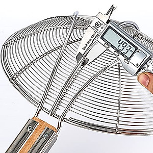 TEMKIN Chip Basket Large Stainless Steel Frying Basket with Long Handle and Bold Commercial French Fries Basket Household Fried Food Filter Kitchen Cooking Tools Basket