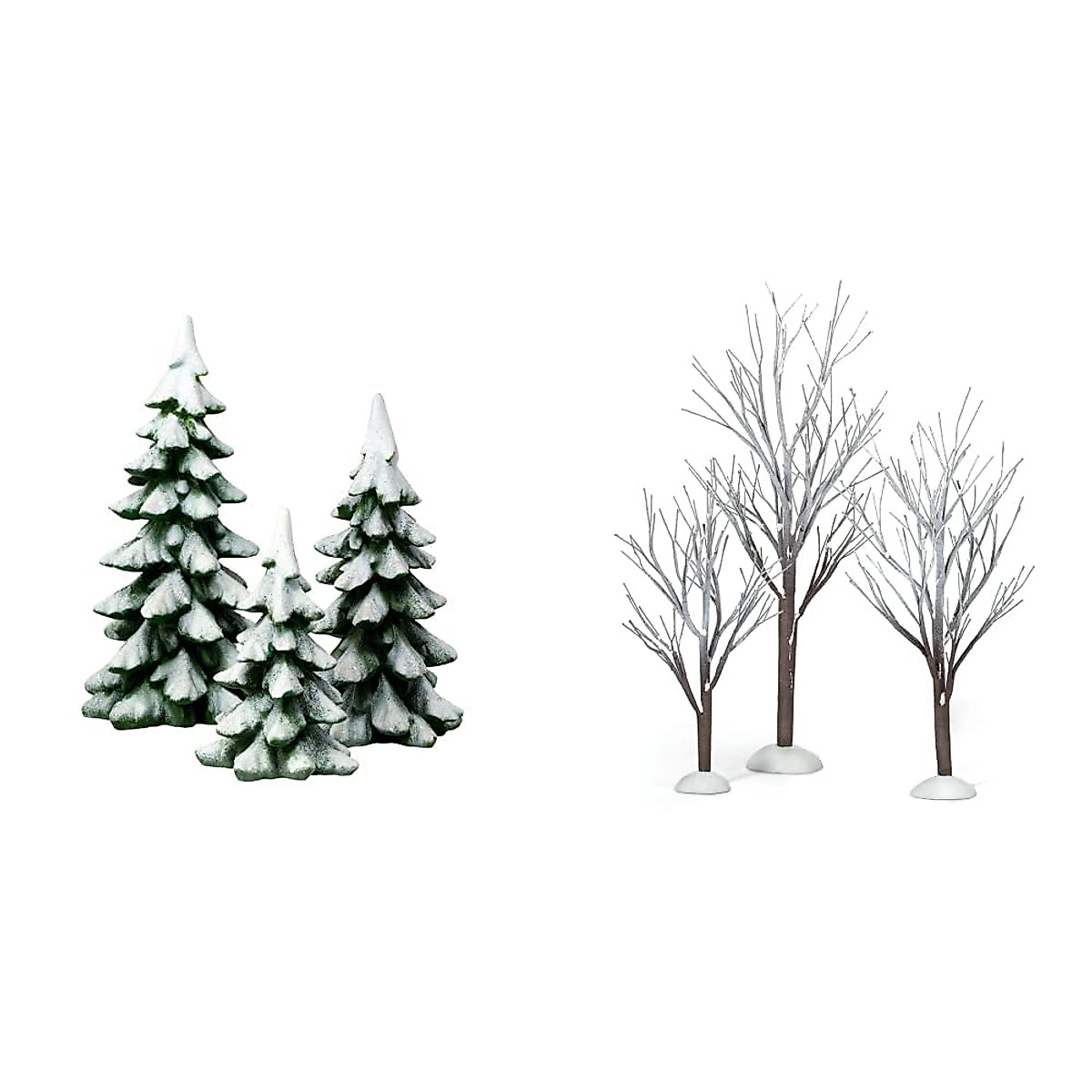 Department 56 Accessories for Villages Winter Pines Accessory Figurine & Snow Village First Frost Trees (Set of 3)