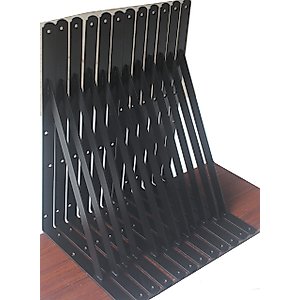 20 Pack L22" x H 12" Black Heavy Duty Shelf Brackets with Screws Metal Shelf Brackets Shelf Support Angle Brackets for Shelves L Brackets Heavy Duty Floating Shelf Brackets