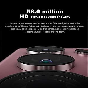 Unlocked Smartphones, 5G Android Smart Phone HD Full Screen Phone, Dual SIM Unlocked Cell Phone, 2+16G RAM, Long Battery Life, 6.53-inch Water Drop Screen Touch Screen Mobile Cell Phone (Rose Gold)