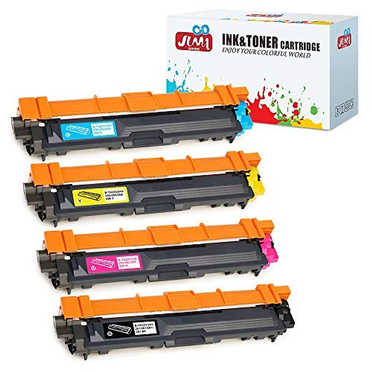 JIMIGO Compatible Toner Cartridge Replacement for Brother TN221 TN225 TN-221 TN-225 for HL-3170CDW HL-3140CW HL-3180CDW MFC-9130CW MFC-9330CDW MFC-9340CDW (High Yield, 4-Pack)