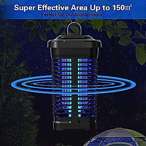 Bug Zapper,4300V 20W AoliGer Electric Outdoor Indoor Mosquito Killer Mosquito Trap Fly Zapper Insect Killer with Light Sensor, 2300 Sq.Ft Coverage
