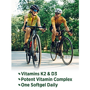 Vitamin K2 MK7 Complex | 100 mcg | 50 Softgels | with Vitamin D3 | Non-GMO & Gluten Free Supplement | by Nature's Truth