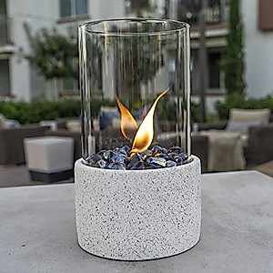 Table Top Fire Bowl, Ventless Outdoor Portable Citronella Fire Pit - Wick Burning Fuel, (Citronella Fuel)
