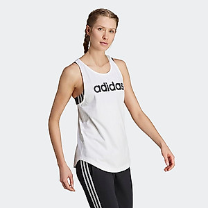 adidas womens Linear Tank White/Black Large