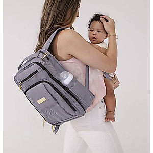 JuJuBe Be Right Back Unisex Travel Backpack, Diaper Bag with Memory Foam Changing Pad, Be Fashionably Organized Anywhere