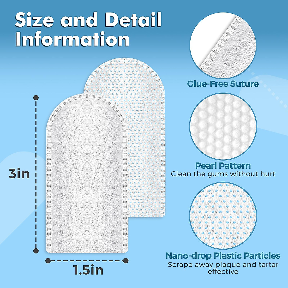 Vannon Pet Dental Care Finger Wipes, Pet Teeth Cleaning Wipes for Cats and Dogs, Dog Teeth Wipes, Freshen Breath, Reduce Plaque & Tartar, 50PCS