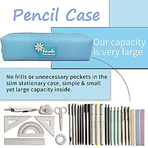 ONEDIGI Small Pencil Case Student Pencil Pouch Cute Pencil Pouch Coin Pouch Cosmetic Bag Office Stationery Organizer For Teen School-Blue