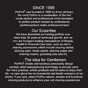 PerPro Matte Black Heavyweight Base Shaving Stand with Shave Soap Bowl and Soft Nylon Shaving Brush with Anti-skid Handle Compatible with Most Safety Razors, Men's Grooming Kit for Gent Mens