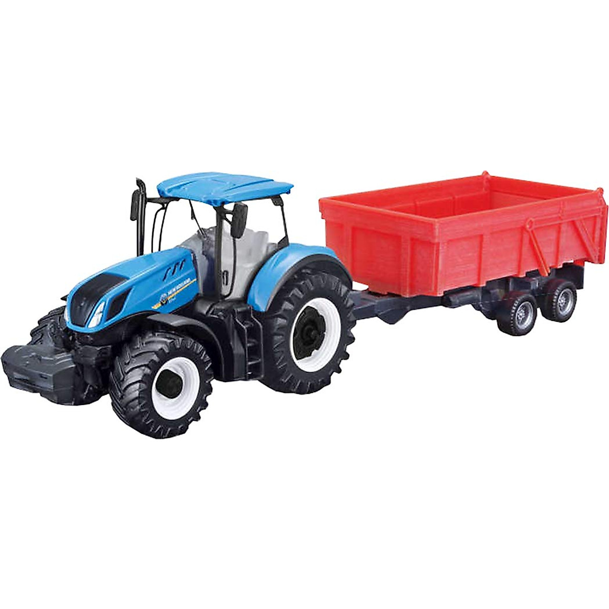 Bburago B18-31658 New Holland T7.315 Tractor with Tipping Trailer 10CM, Blue