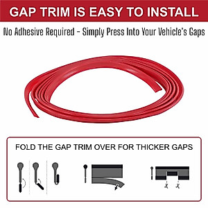 All-Fit Automotive Car Gap Filler – 10 Ft Red Trim Molding for Car Accessories Interior – Universal, Flexible Car Interior Accessories for Dashboards, Panels, & Air Vents – Easy DIY Installation