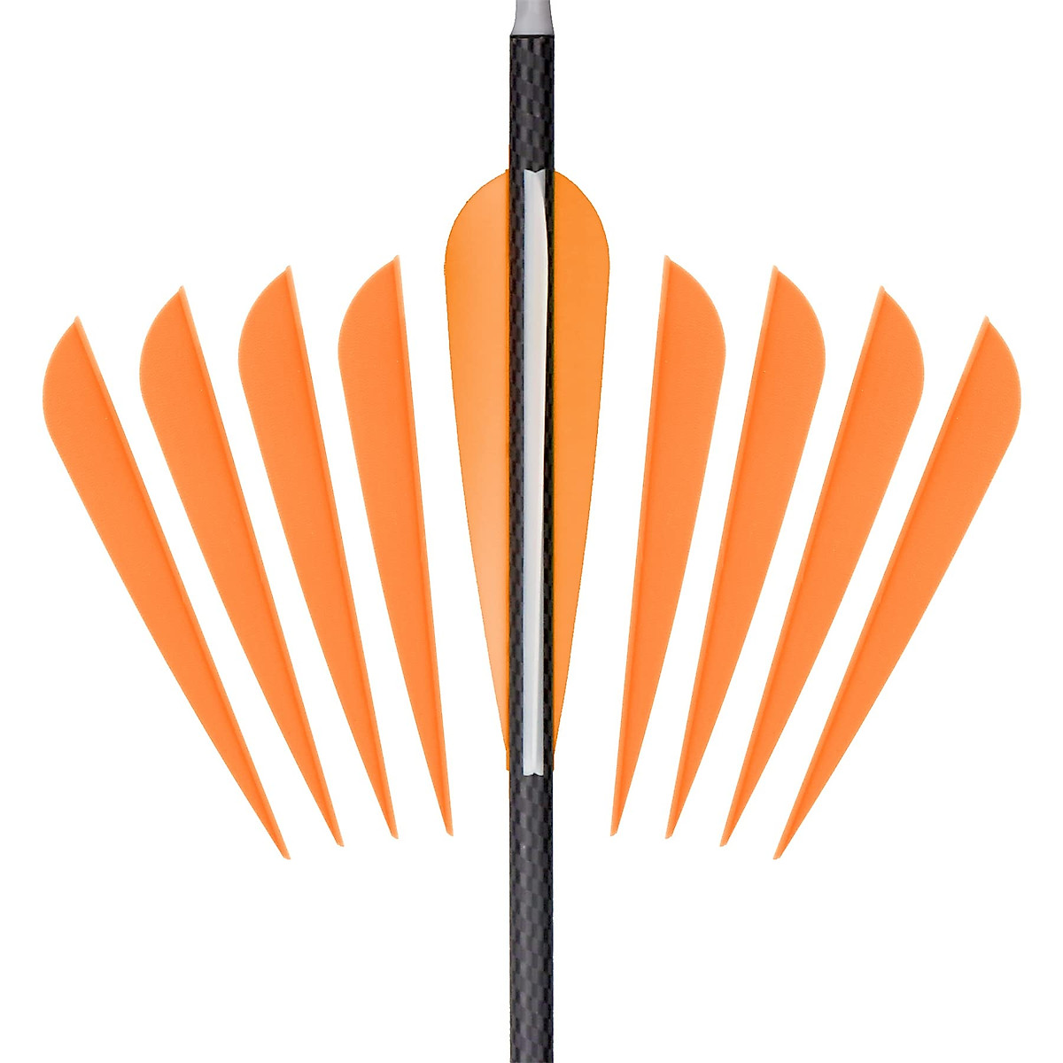 Letszhu Arrows Vanes 4 Inch Plastic Feather Fletching for DIY Archery Arrows 50 Pack (Orange)