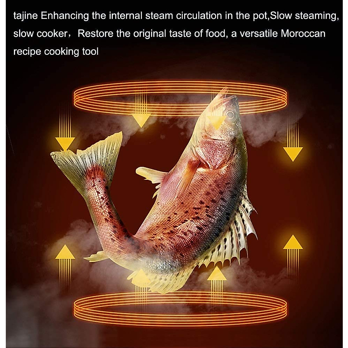 QIANMEI Ceramic Tagine Pot 3.5L Cast Iron Pot|Tagine Pot with Enameled Cast Stainless Steel Base|Easy to Clean|Without Lead Cooking Healthy Food