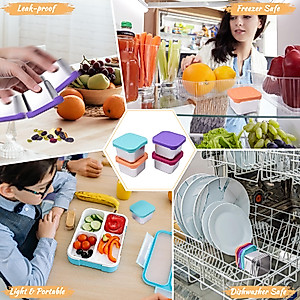 ZHAO Stainless Steel Snack Containers with Silicone Lids Small Metal Food Storage Containers Lunch Snack Condiment Sauce Storage Set for Travel, Picnic, Office (4)