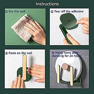 Jearytop Large Multi-Function Hook Utility Paper Towel Holder Wall Mount Adhesive Utility Hooks Seamless Kitchen Bathroom Organizer Hook for Hanging Coat Key Shoes Towels ups Hook Paper Holder 8pcs