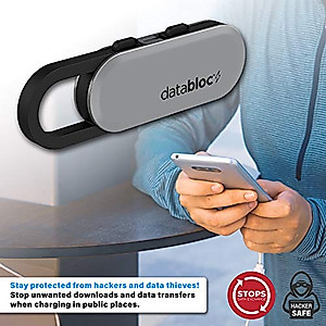 Eyebloc Databloc 3-in-1 Data Blocking Micro USB Multi Charging Cable - Type C, Dual Tip Compatibility - Hacker Safe, Data Protection - Silver