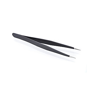 2pcs Tweezers Set Anti-static Stainless Steel for Ingrown Hair Curved Straight Professional Slant Tip &Splinter Tip Remover Tweezer