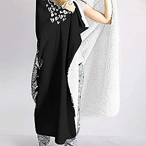 DFWY Men Women's Viking Hooded Blanket Cloak - Norse Wolf Head Fenrir Tattoo 3D Print Plush Wearable Blankets - Novelty Winter Warm Super Soft Blanket Bath Sheet (Color : C, Size : 50 * 60 Inch)