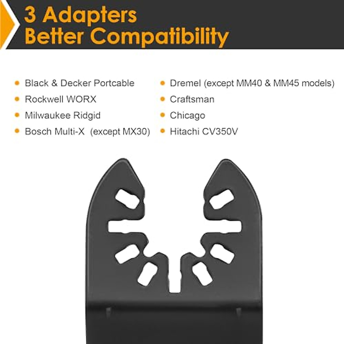 22 PCS Titanium Oscillating Saw Blades, Universal Quick Release Multitool Blades Kits with Sandpaper for Wood Plastics Metal Nails Compatible with Worx Milwaukee Black & Decker Craftsman Ridgid