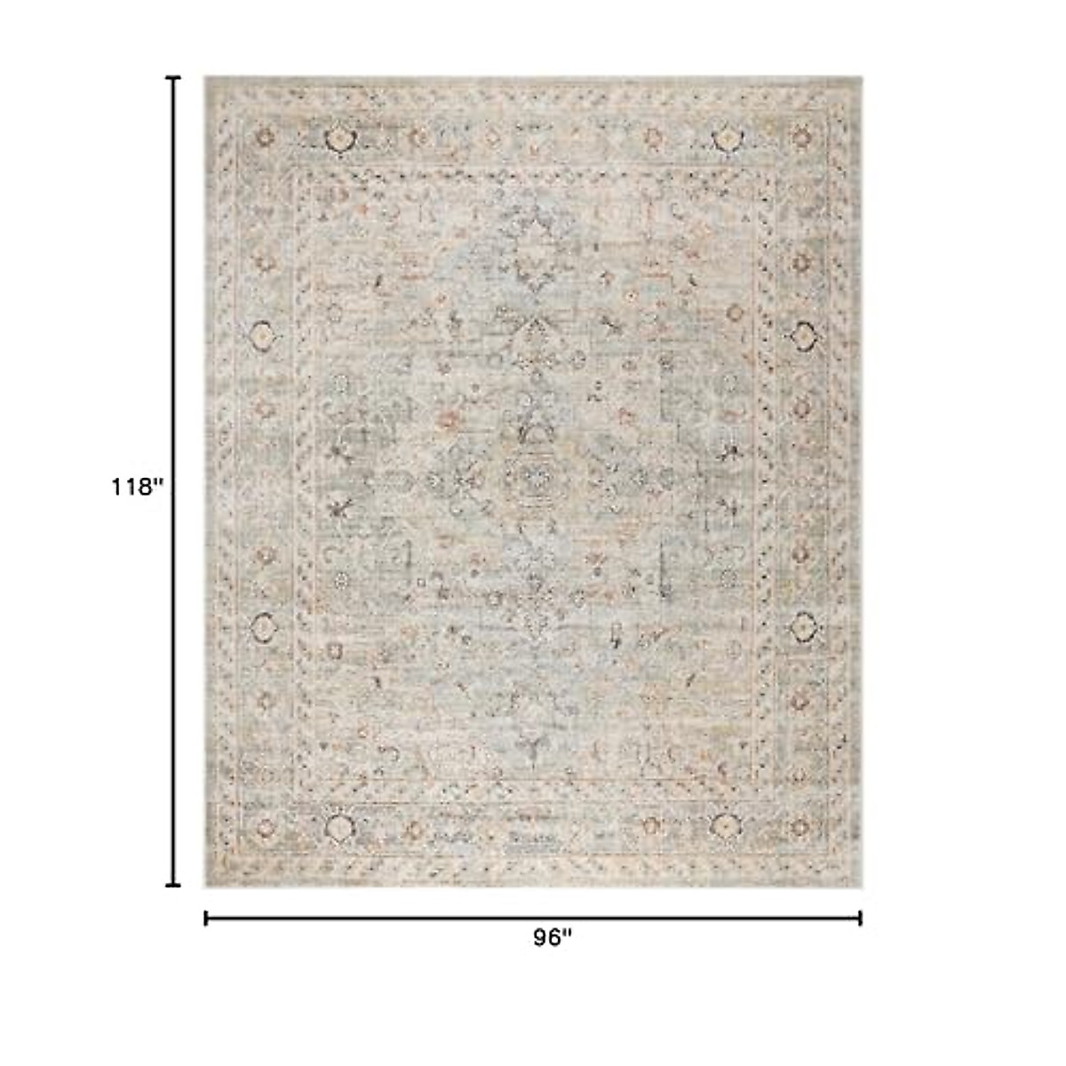 Nourison Oushak Home Traditional Light Grey 8' x 9'10" Area -Rug, Easy -Cleaning, Non Shedding, Bed Room, Living Room, Dining Room, Kitchen (8x10)