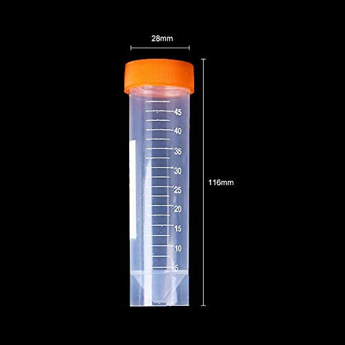 Z-COLOR 10pcs 50ml Plastic Transparent Centrifuge Tube with Scale Plastic Test Tube Free-Standing with Screw Cap