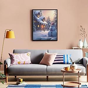 Christmas Diamond Painting Kit for Adults - Winter Christmas Scenery Diamond Art for Beginners - Diamond Gemstone Art Painting for Home Bedroom Wall Decoration (16x20inch)