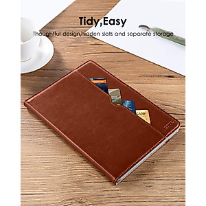 DTTO for iPad 9.7 Inch 5th/6th Generation 2018/2017 Case with Apple Pencil Holder, Premium Leather Folio Stand Cover Case for Apple iPad 9.7 inch, Also Fit iPad Pro 9.7/Air 2/Air - Brown