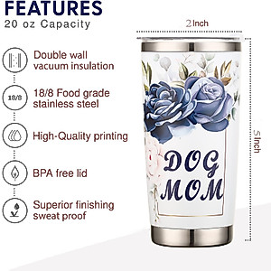 Dog Mom Gifts for Women - 20oz Stainless Steel Insulated Dog Mom Tumbler - Dog Lover Gifts for Women - Mothers Day Gifts for Dog Lovers