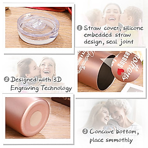 Godmother Gift Skinny Tumbler Godmothers Are a Blessing Thank You for Being Mine, Gift for Mother's Day, Birthday, Thanksgiving 20 oz Stainless Steel Water Tumbler with Straw and Brush (Rose Gold)