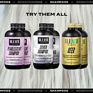 BLEACH LONDON Silver Shampoo - High Pigmented Ashy Silver Rinse, Vegan Cruelty Free, Color Protected Clean, Color Depositing Toning Formula 16.8 fl oz
