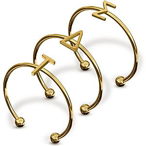 Sorority Shop Sigma Delta Tau Stacking Ring Set - Adjustable Rings with 18k Gold Plating