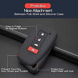 INFIPAR 2pcs Compatible with Lexus RC350 RC300 RC F IS300 IS350 IS500 RX350 RX450h RX350L RX450hL NX200t NX300h NX300 LX570 GS350 GS F ES350 Black Key Fob Cover Case Key Chain Protector Holder