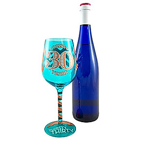 Thirsty Thirty Birthday Wine Glass – Novelty Gift Idea for Him or Her