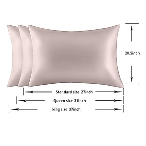 Jocoku 100% Mulberry Silk Pillowcases Set of 2 for Hair and Skin and Super Soft and Breathable Standard Size Nature Silk Pillowcases (Standard, Apricot Gray)