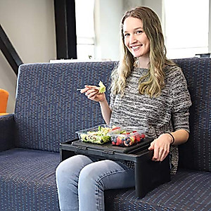 Foldable Lap Desk with Storage Pocket | Perfect use for Children's Activites, Travel, Breakfast in Bed, Gaming and Much More! Great for Kids and Teens! (Black)