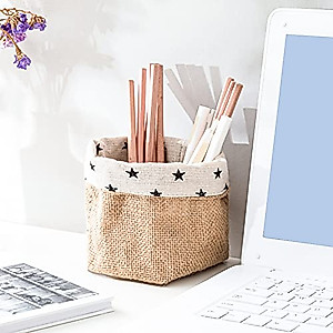 Kripyery Storage Basket, Foldable, Space-Saving Cotton and Linen Cosmetic Hanging Bag for Home Decoration, Toy Cosmetics Storage Basket, Creative Fabric Finishing Frame (2)