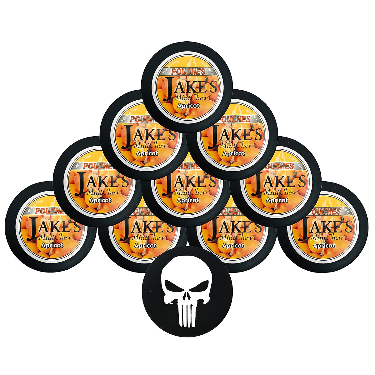 DC Crafts Nation Skin Can Cover Skull with 10 Cans Jake's Mint Chew Apricot Pouches