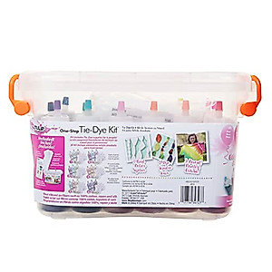 Tulip One-Step Tie-Dye Party, 18 Pre-Filled Bottles, Creative Group Activity, All-in-1 Fashion Design Kit, 1 Pack, Rainbow