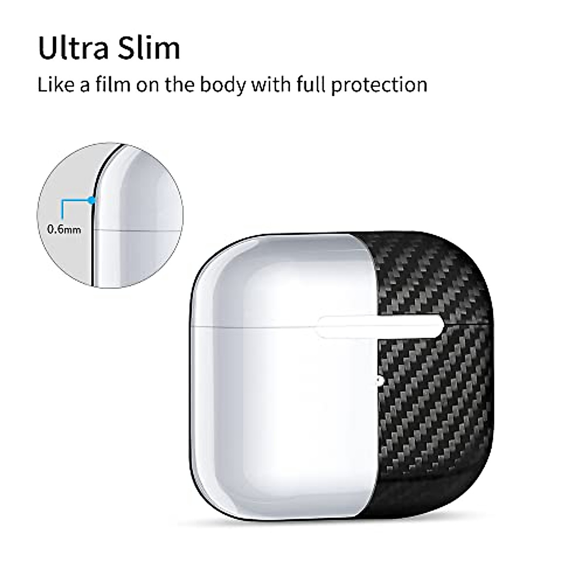 MONOCARBON Carbon Fiber Case for AirPods 3 Magnetic Wireless Charging AirPod 3 Cover, Slim Carbon Fibre Cover for AirPods 3 Earbuds-Ultra Protect
