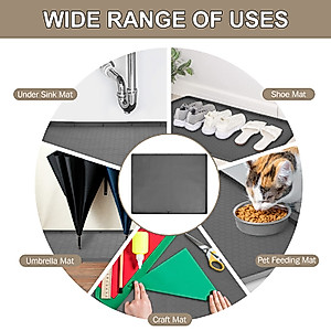 Under Sink Mats for Kitchen Waterproof, 28" x 22" Under Sink Tray for Kitchen Waterproof Waterproof & Flexible Under Sink Liner for Kitchen and Bathroom Gray