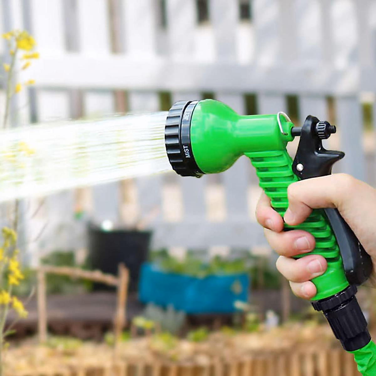 Expandable Garden Hose, Flexible Water Hose with 7 Function Hose Spray Nozzle