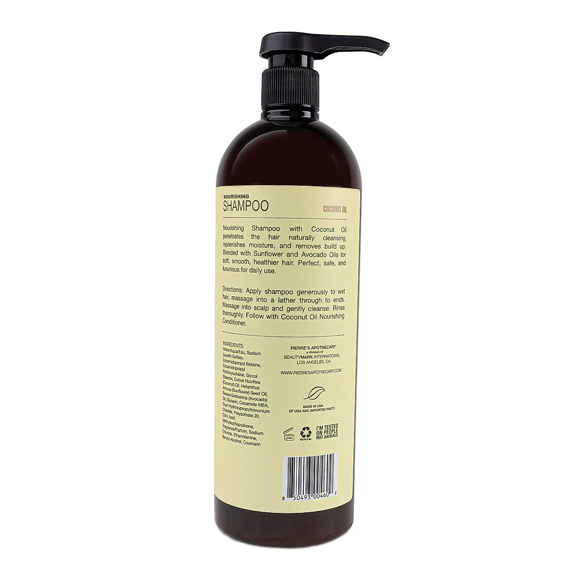 Pierre'S Apothecary Coconut Nourishing Shampoo for Moisturizing | Avocado Oil and Sunflower Oil - 33.8 fl oz