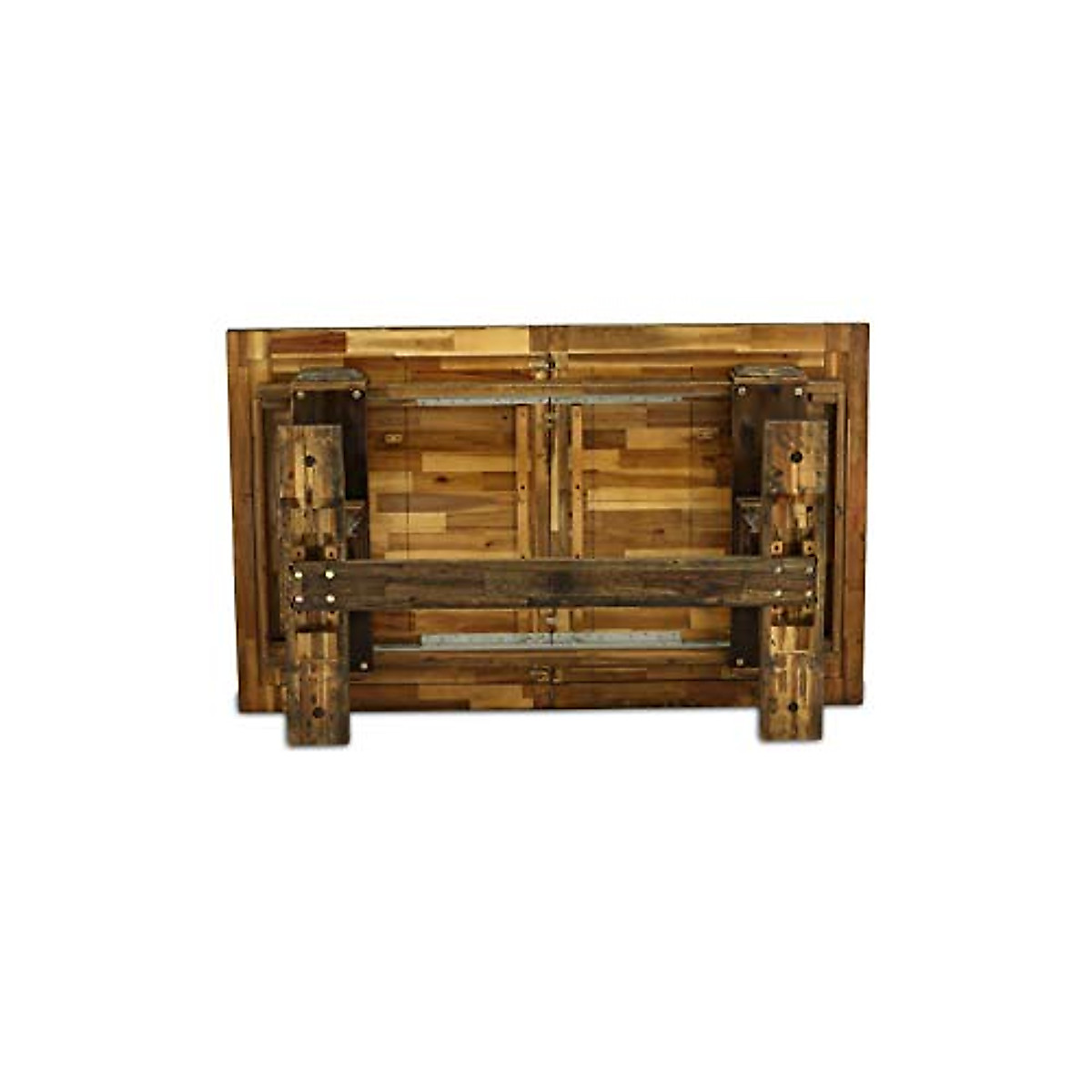 East West Furniture LAGA11-78-03 11 Piece Dining Table Set Includes a Rectangle Dining Room Table with Butterfly Leaf and 10 Brown Linen Fabric Upholstered Chairs, 42x92 Inch, Jacobean