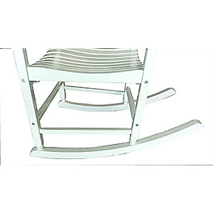 MicroMall Mainstays Outdoor Wood Porch Rocking Chair, White Color, Weather Resistant Finish