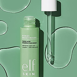 e.l.f. SKIN Blemish Breakthrough Triple-Acid Resurfacing Serum, Hydrating Night Serum For Fighting Acne, Made With Niacinamide, Vegan & Cruelty-Free